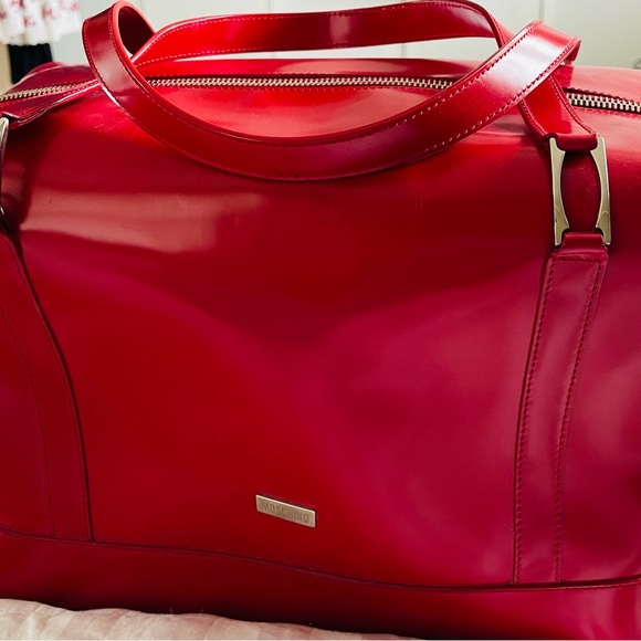Moschino | Bags | Moschino Red Leather Duffel Bag Large | Poshmark